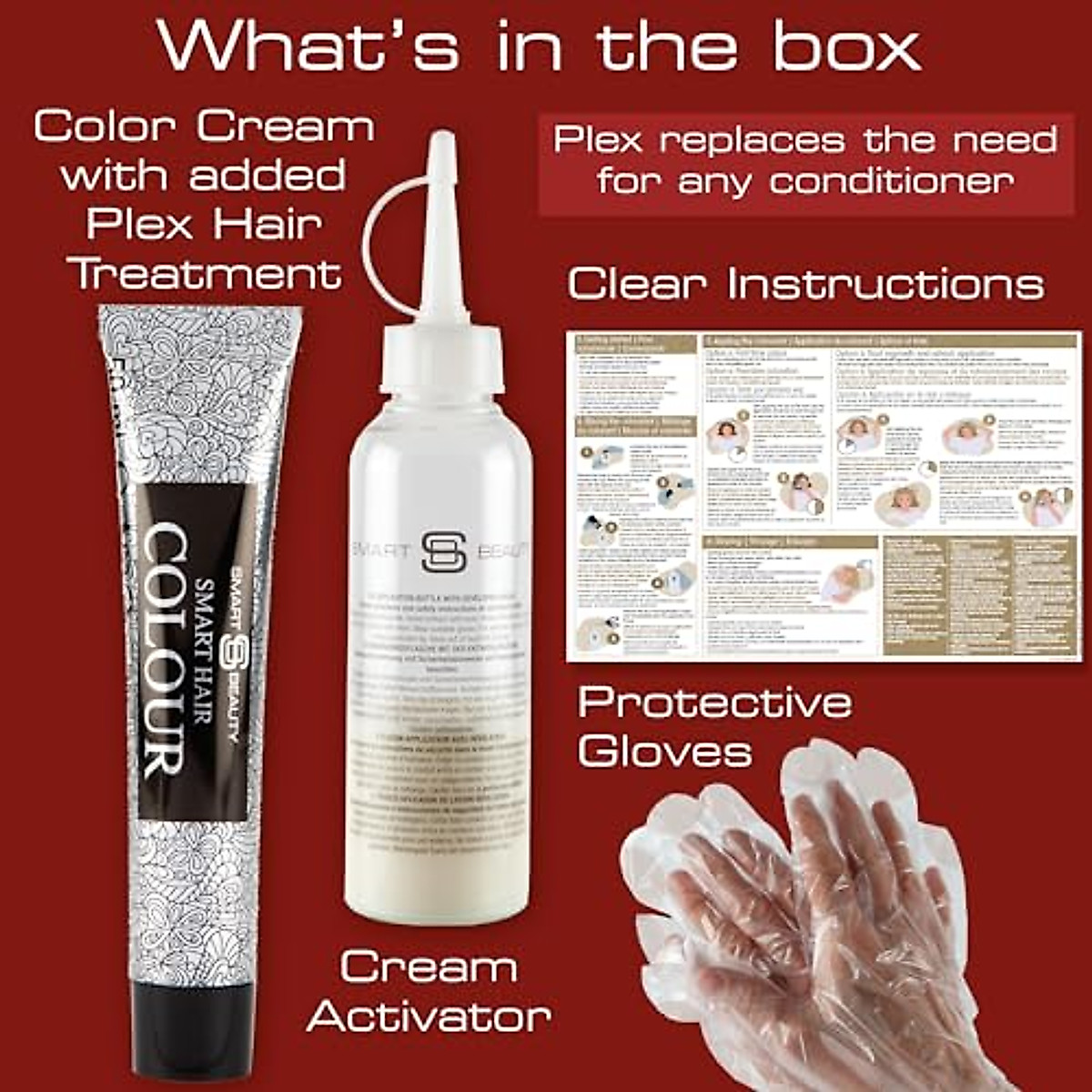 Smart Beauty Red Hair Dye with Plex Anti-Breakage Technology Protecting and Restoring Hair Structure, Plum Color, Vegan and Cruelty-Free