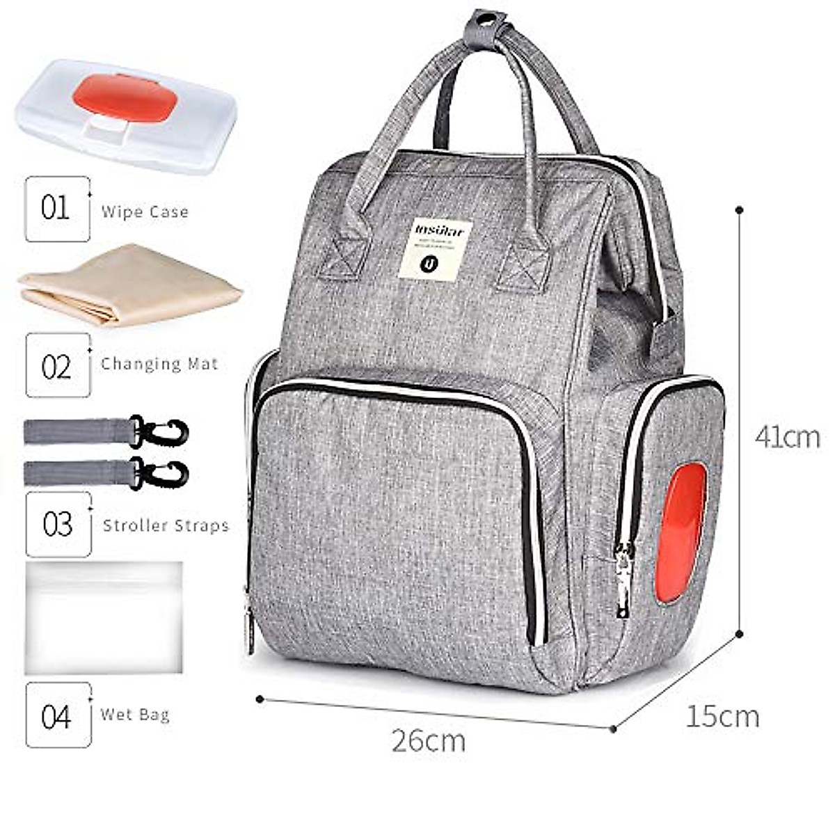 UARERISE Diaper Bag Backpack,Maternity Nappy Bag, Mummy Travel Back Pack,Large capacity Baby Care Bag