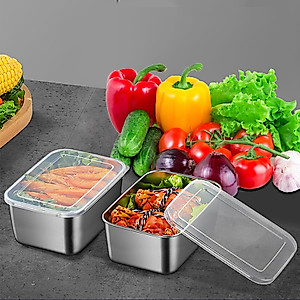 GRZJOPP 6Pcs Stainless Steel Snack Containers Small Food Storage Containers with Lids Perfect Metal Food Containers Prep Bowl Sets for Fruit Candy Nut