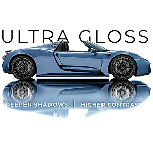 VViViD+ Ultra Gloss China Blue 1ft x 5ft Vinyl Car Wrap Premium Paint Replacement Film Roll with Nano Air Release Technology, Stretchable Protective Cap Liner, Self Adhesive, Indoor Outdoor