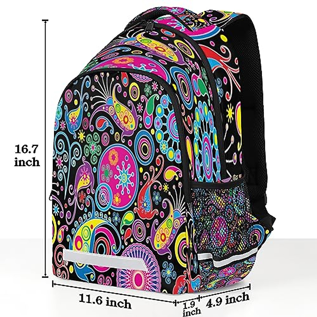 GzLeyigou Tribal Paisley School Backpacks for Boys Girls Ethnic Paisley BookBag for Teen Girls Travel Schoolbag for Boys Girls Middle High school Bookbags