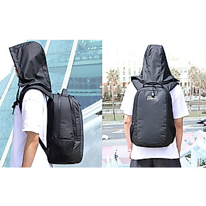 MZIPLINE Large Backpack Bag-Smell Proof-With Combination Lock & Hoodie-Odor Proof-Water Resistant,Anti Theft Travel Laptop Daypack School Bookbag for College Student Men & Women Work (Black)