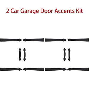 WINSOON for 2 Cars Magnetic Decorative Garage Door Hardware Couch House 12 Pieces Curb Appeal Faux Hinges Handles Accents Hardware Kit, Black