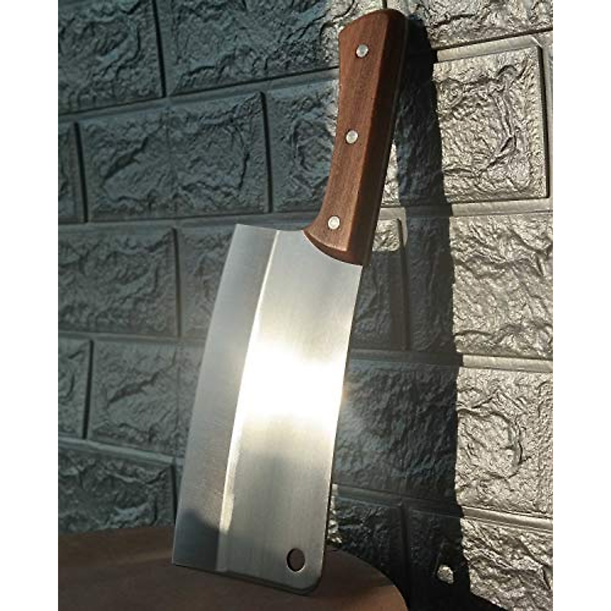 Kitory Meat Cleaver 7'' Heavy Duty Chopper Butcher Knife Bone Cutter Chinese Kitchen Chef’s Chopping Knife for Meat, Bone- Full Tang 7CR17MOV High Carbon Stainless Steel - Pear Wood Handle