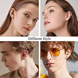 JOERICA Industrial Piercing Jewelry 14G 16G Stainless Steel Industrial Earrings with Chain Dangle Industrial Piercing Bar Double Cartilage Helix Piercing Earrings Industrial Barbell for Women Men