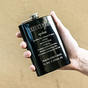 8oz BLACK Polyjuice Potion black flask