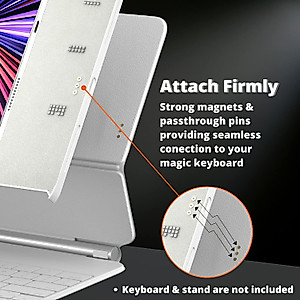CoverBuddy iPad Pro 12.9 Inch Case 2022 - Magic Keyboard Compatible Case with Pencil Holder (5th Gen), Support Apple Pencil Charging - Compatible with Magic Keyboard, Smart Keyboard Folio (Black)