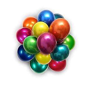 Chrome-Plated Metal Colored Balloons 50pcs12 inches Colorful Double-Layer Latex Balloons are More Durable and Colorful Suitable for Wedding Baby Shower Birthday Party Decoration