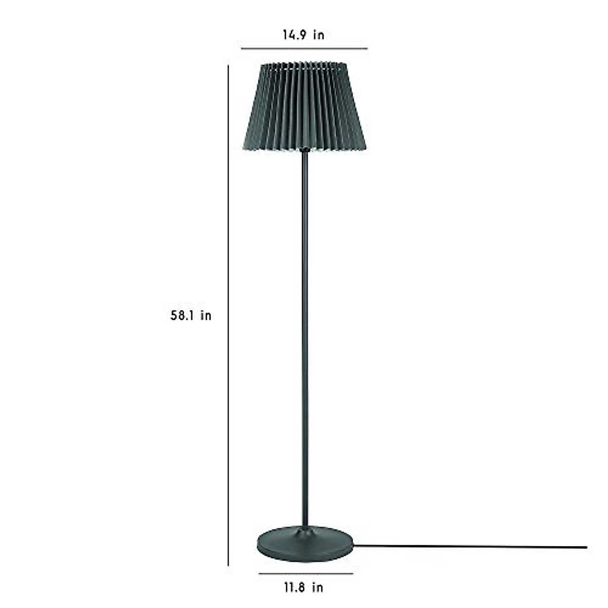 Home Luminaire Floor Lamp with Fabric Shade (Charcoal)