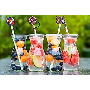 10pcs Straw Covers for Reusable Straws-Quirky TEXAS Style-Drinking Straw Covers Cap-Silicone Straw Toppers for Tumblers,Stanley Cup Straw Cover,Straw Tip Covers,7-9mm Straws Compatible 2D Style 32