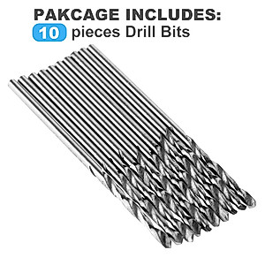 Mtsooning 10PCS High Speed Steel Twist, 1.4mm Cobalt Drill Bit with Straight Shank Electrical Drilling Tool, Used for Wood Cast Iron Aluminum Alloy Plastic Fiberglass DIY Craft