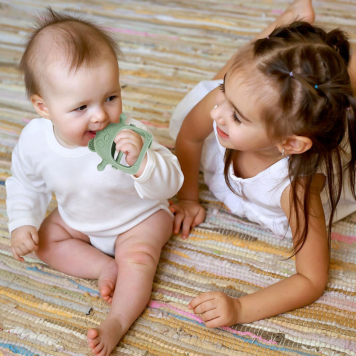 Eascrozn Baby Teething Toys for Infants 3+ Months Set of 3, Easy to Hold Silicone Teething Mitten with Soft Textures for Sensory Exploration and Teething Pain Relief, Baby Chew Toys for Sucking Needs