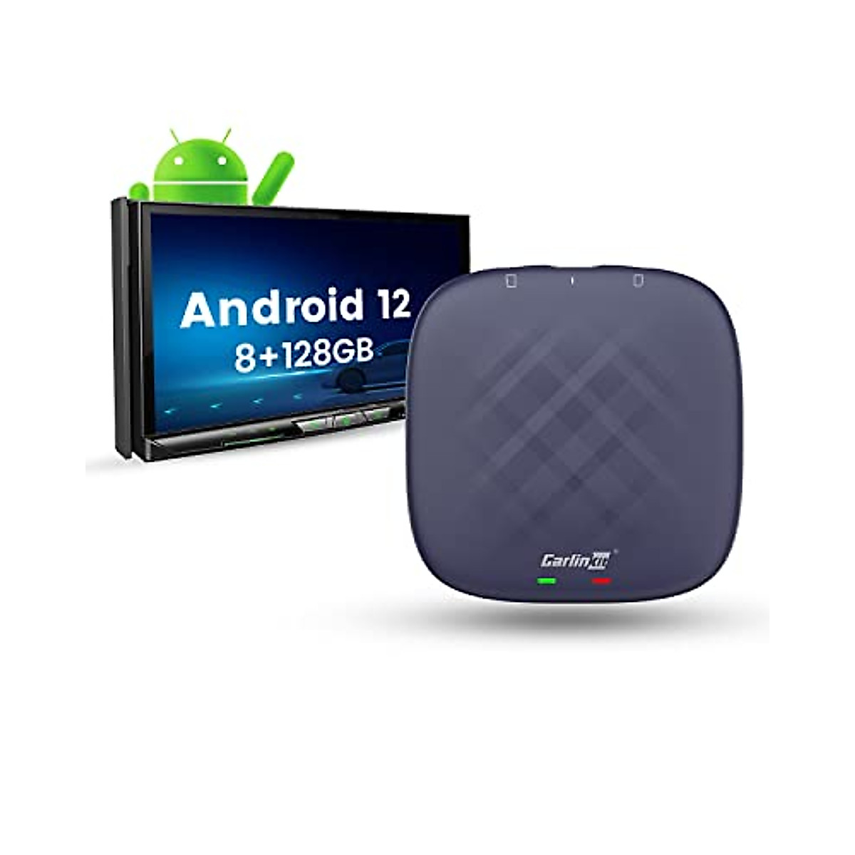 Carlinkit CarPlay Ai Box Android 12.0, 8+128G Adapter with Netflix, YouTube, Hulu,Disney+，Ai Box CarPlay Dongle Magic Box Carplay to Stream Media to Car & TV, Wireless CarPlay & Android Auto