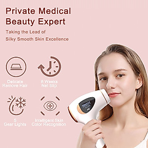 Ipl Laser Hair Removal For Women and Men Permanent, 999,999 Flashes Painless At-Home Hair Remover Device, Suitable for Armpits , Back Legs, Arms, Face, Bikini Line