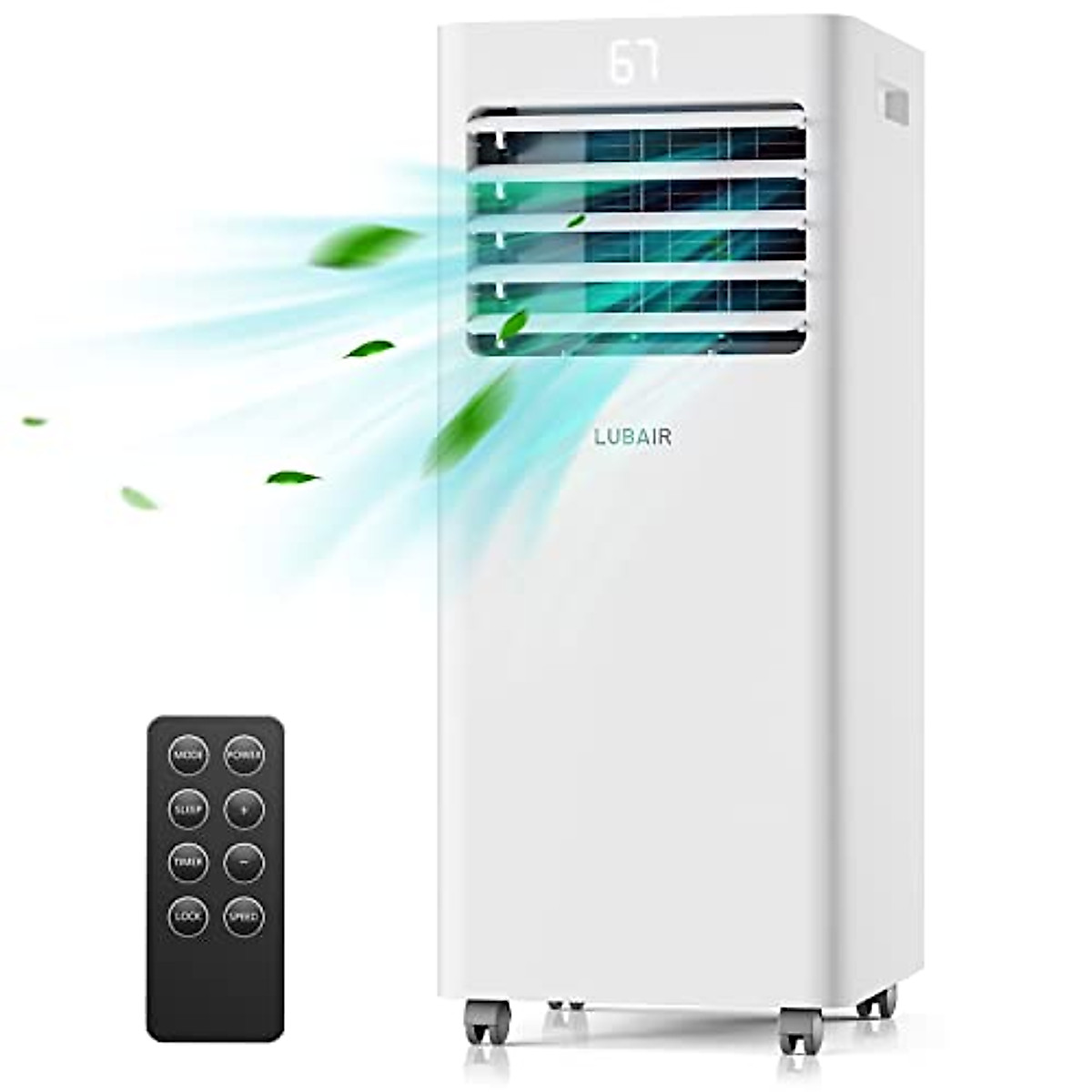 LUBAIR 8,000 BTU Portable Air Conditioners, Portable AC Unit with Remote Control for Room up to 300 Sq.Ft, 3-in-1 Room Air Conditioner Work as Dehu & Fan & Cool with 24Hrs Timer Includes Window Kit