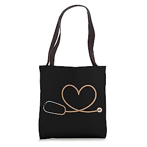 Stethoscope Heart Black History Month BLM Nurse RN Nursing Tote Bag