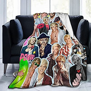 Blanket Ross Lynch Soft and Comfortable Warm Fleece Blanket for Sofa,Office Bed car Camp Couch Cozy Plush Throw Blankets Beach Blankets
