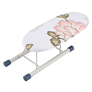 Ironing Board, Cotton Cloth Foldable Iron Board Ironing Boards Cuffs Collars Handling Table Space Saving Ironing Board for Small Spaces, Laundry Rooms Or Dorms (Peony)