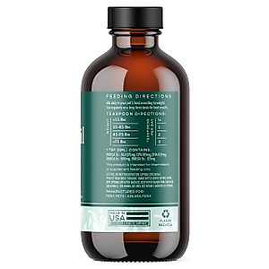 Fera Pet Organics Plant-Based Omega 3 Supplement for Dogs & Cats – Vet Created - Skin, Coat & Immunity – Vegan Omega 3 - EPA, DHA & ALA – 8oz, 48 Servings​