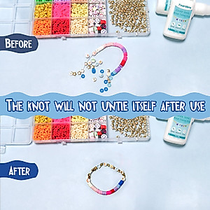 Bracelet String Professional Elastic String Kont Fixing Drip 60g, Clear Bracelet Glue, Keep Stretchy Bracelet String Stay Perfectly Tied for Clay Beads, Jewelry Making Supplies（2pcs 30g/1pcs）