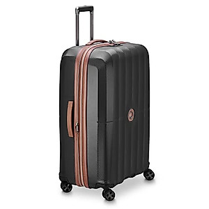 DELSEY Paris St. Tropez Hardside Expandable Luggage with Spinner Wheels, Black, 3-Piece Set (21/24/28)