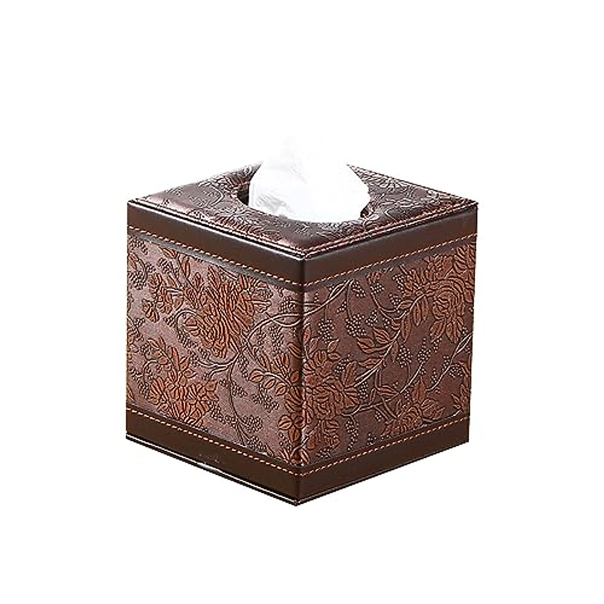 Stylish Tissue Box Leather Paper Roll Holder FashionTissue Organizer and Durable Tissue Box for Bathroom Vanity Desks Offices Bedroom Home Modern Tissue Box (Color : Brown)