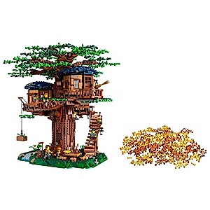 LEGO Ideas Tree House 21318, Model Construction Set for 16 Plus Year Olds with 3 Cabins, Interchangeable Leaves, Minifigures and a Bird Figure