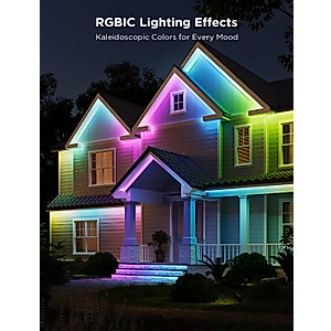 Govee RGBIC Pro Outdoor Strip Lights with Warm and Cold White, 32.8ft WiFi Outdoor LED Eave Lights Waterproof, Outdoor Lights Work with Alexa, App Control for Eave, Stairs, Porch
