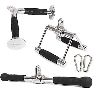 POWER GUIDANCE Triceps Pull Down Attachment, Cable Machine Accessories for Home Gym, LAT Pull Down Attachment Weight Fitness - LAT Pull Down Bar, V Bar with Rotation, V-Shaped Bar