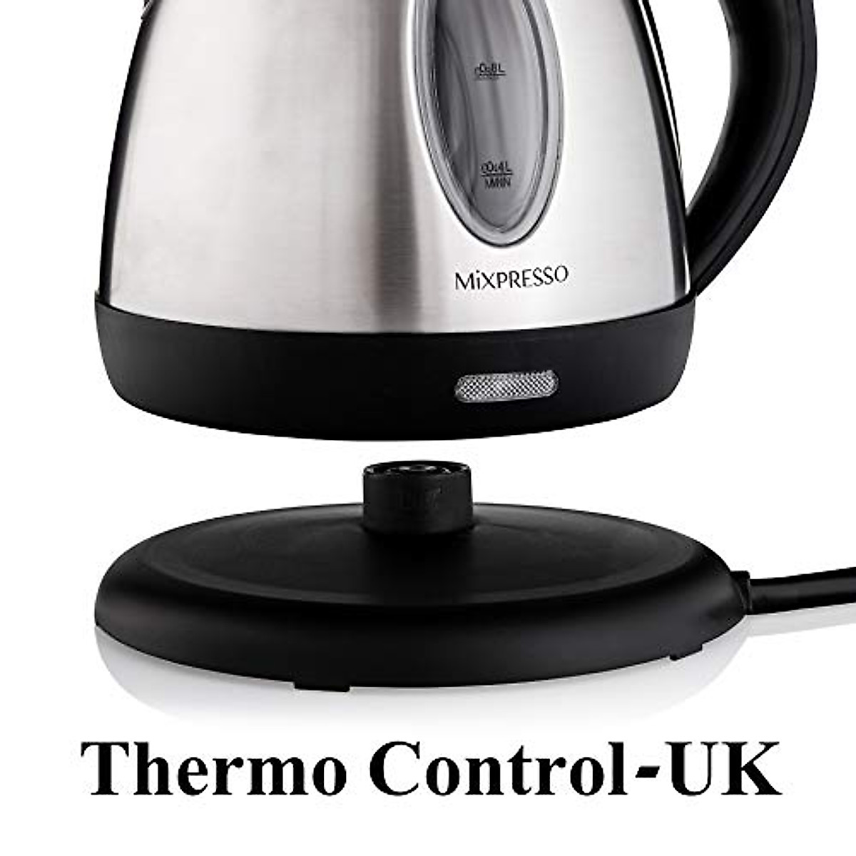 Mixpresso Stainless Steel Electric Kettle, Cordless Pot 1.2L Portable Electric Hot Water Kettle, 1500W Strong Fast Boiling Pot, Water Boiler, Electric Tea Kettle With Boil Dry Protection