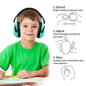 MelonArt Kids Ear Protection Earmuffs Safety Hearing Protection Headphones Noise Reduction for Autism Sensory Kids Chirldren (Mint & Pink & Orange)