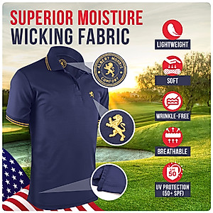 Albert Morris Mens Striped Short Sleeve Polo Shirts 4 Pack (American Classics, Medium)