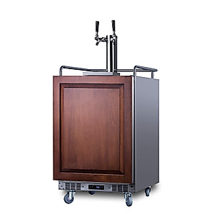 Summit Appliance SBC682PNRTWIN Panel Ready 24" Wide Built-in Kegerator, Panels Not Included, 5.6 cu.ft Capacity, Twin Tap System, Automatic Defrost, Digital Thermostat, Memory IC Function