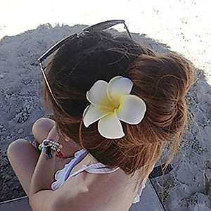 Calcifer® 30pcs 1.97''Hawaii Hawaiian Plumeria Flower Clips Bridal Wedding Party Beach Hair Clips