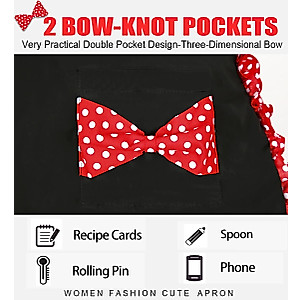 GAGOTE Cute Aprons for women, Girls Vintage Cooing Apron with Pockets for Mothers Day Gift 2 Pack