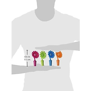 Southern Homewares Flower Bottle Stoppers - 4 Pack - Made of Silicone