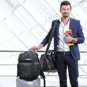 Welkinland Business backpack, Executive backpack, Tech backpack, Commuter backpack men, Professional mens leather business backpack,15 inch backpack for women,Laptop backpack for men,Tech backpack men