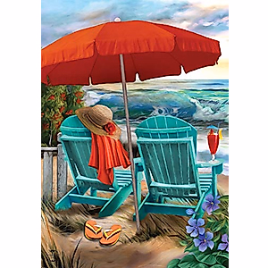 Beach Life Summer Garden Flag Nautical Adirondack Chairs 12.5" x 18"