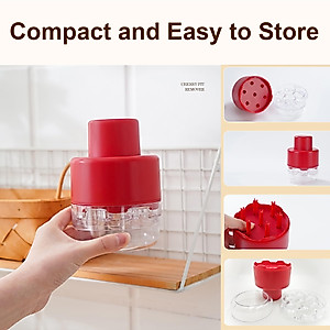 Multi Cherry Pitter Tool, Cherry Stone Remover for Multiple Cherries, Remove 7 Stones One Time, Fruit Pit Stoner for Kitchen Cherry Jam, Quick-Release Multi-Cherry & Olive Pitter (Red)