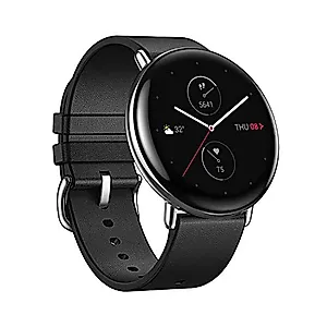 Amazfit Zepp E Circle Men's Smart Watch for Android Phone iPhone Health Fitness Tracker, 5 ATM Waterproof, Always On Display, Heart Rate, Blood Oxygen, Sleep, Stress Monitoring, Polar Night Black
