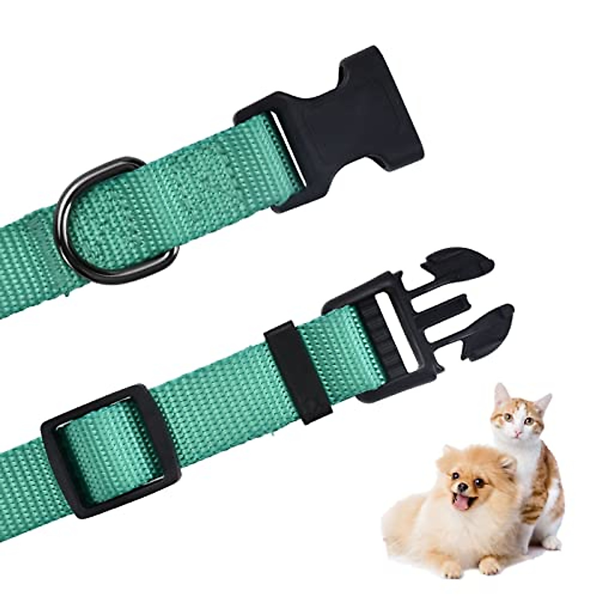 AUDWUD Thick Nylon Collar,Classic Adjustable Dog Collar in Multiple Colors,Suitable for Small, Medium and Large Dogs,4 Sizes
