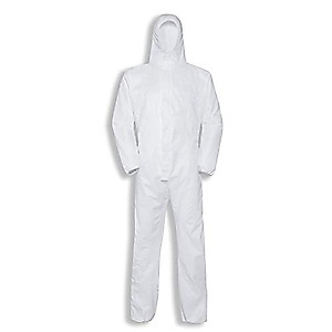 Protective Coverall Disposable Heavy Duty Painters Coveralls, Safety Protective Painting Protection Coveralls with Zipper Front, Elastic Wrist and Ankle Cuffs fits White Universal Size