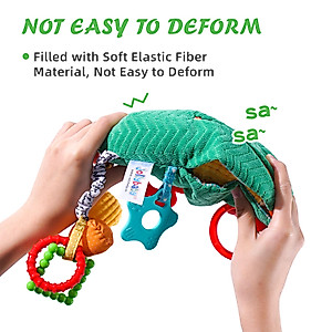 Jollybaby Baby Rattles Hanging Toys for Car Seat Crib Stroller Gym, Montessori Sensory Plush Vegetable Toys for Baby 0-3-6-12 Months with Ring Bell Crinkle and Teether, Newborn