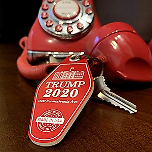 President Trump 2020 Collectible Motel Keychain and Door Hanger Made in USA
