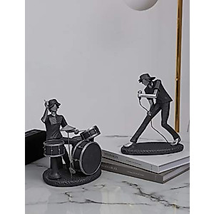 HAUCOZE Music Decor Figurine Home Gifts Modern Sculpture Statue Table Centerpiece Crafts Polyresin Piano Arts 8.5inch