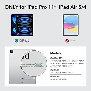 ESR Paper-Feel Screen Protector for iPad Air 5/iPad Air 4 (2022/2020, 10.9 Inch), and iPad Pro 11 (2022/2021/2020), Write and Draw Like on Paper, Face ID and Pencil Compatible, Matte Polymer, 2 Pack