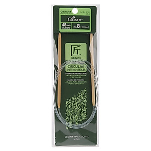 Clover Takumi Bamboo Circular 48-Inch Knitting Needles, Size 8