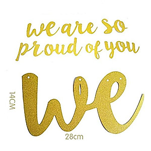 Glitter Graduation Banner Graduation Party Supplies We’re so Proud of You Glitter Burlap Sign Grad Garland Pennant Graduation Favors Decoration