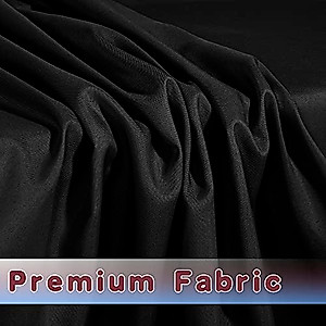 HolidayIdeas Fitted Black Tablecloths - 72 x 30 Inch - 2 Pack Rectangle Table Clothes for 6 Foot Tables, Polyester Fabric Table Cover for Trade Show, Craft Show, Parties, Birthday, Wedding