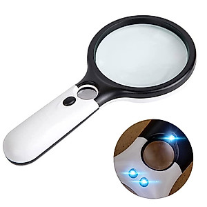 Magnifying Glass with Light,Extra Large Shatterproof Lightweight Magnifier with Strong LED Lights for Kids & Seniors for Classroom Science Projects, Reading, Soldering, Inspection, Coins, Jewelry